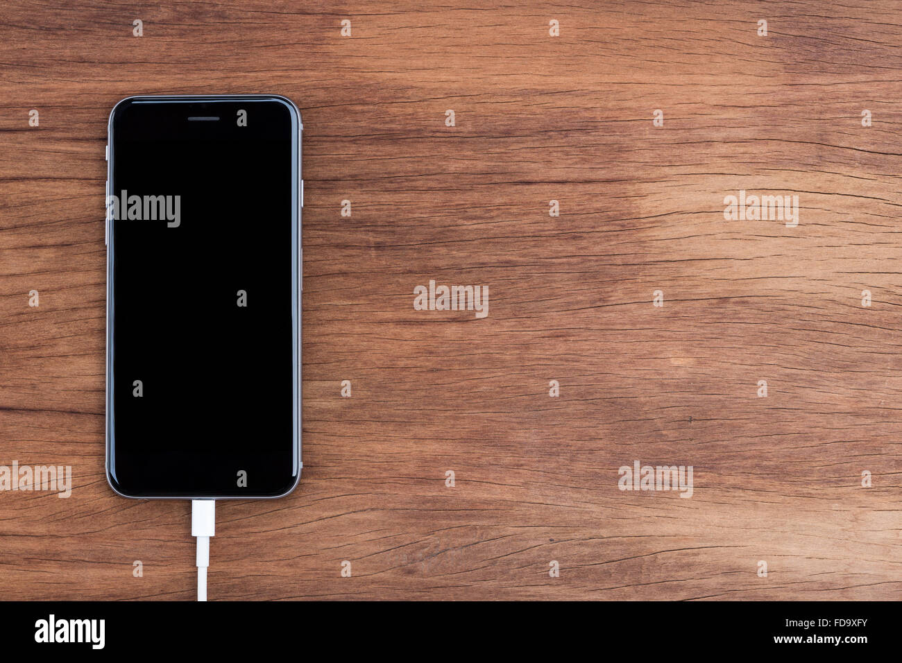 cable data connect to phone on top view Stock Photo - Alamy