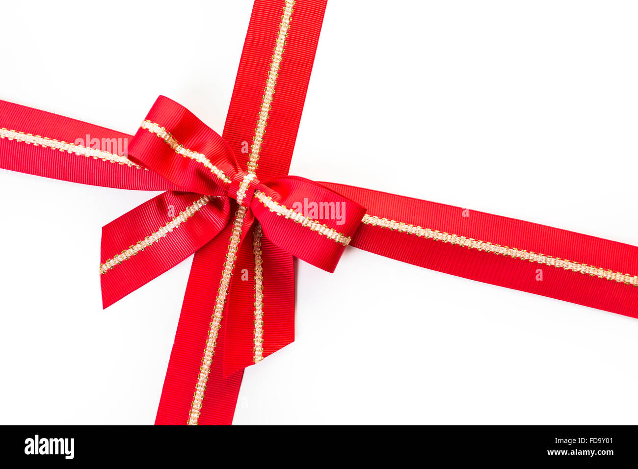 Classic bow made of wide red ribbon Stock Photo - Alamy