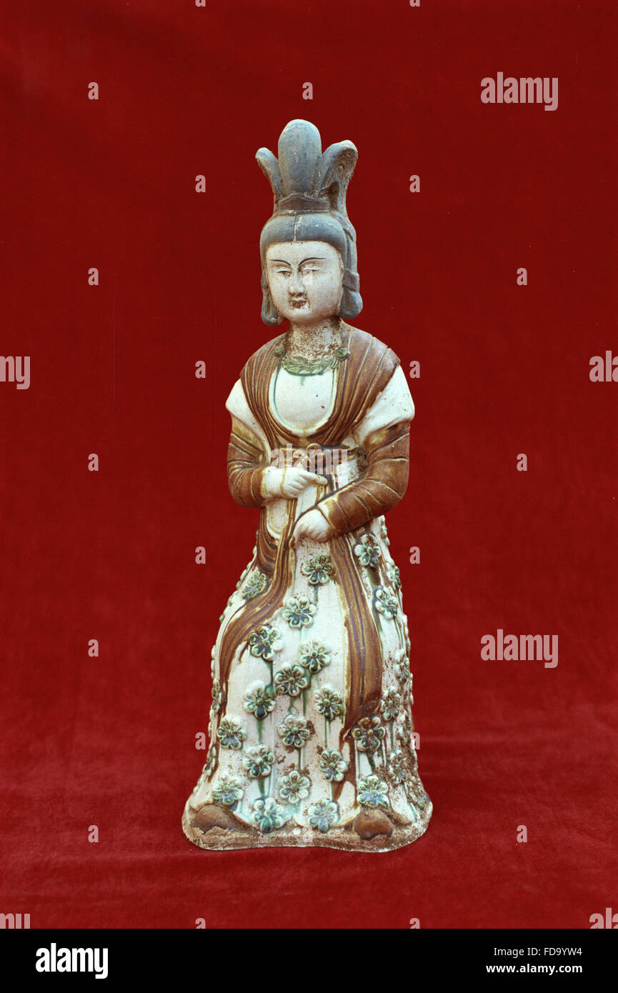Tri-coloured Glazed Pottery of the Tang Dynasty Henan Province Stock ...