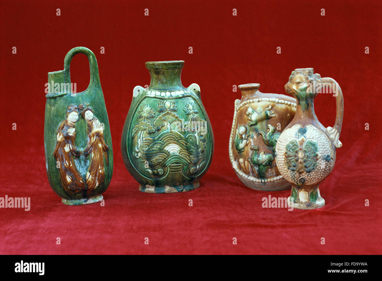 Tri-coloured Glazed Pottery of the Tang Dynasty Henan Province Stock ...