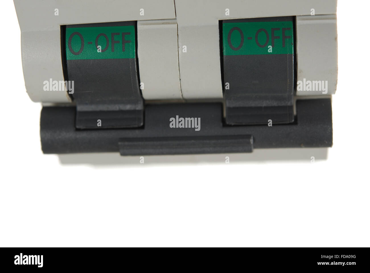 The electric switch in position «off» on a white background Stock Photo ...