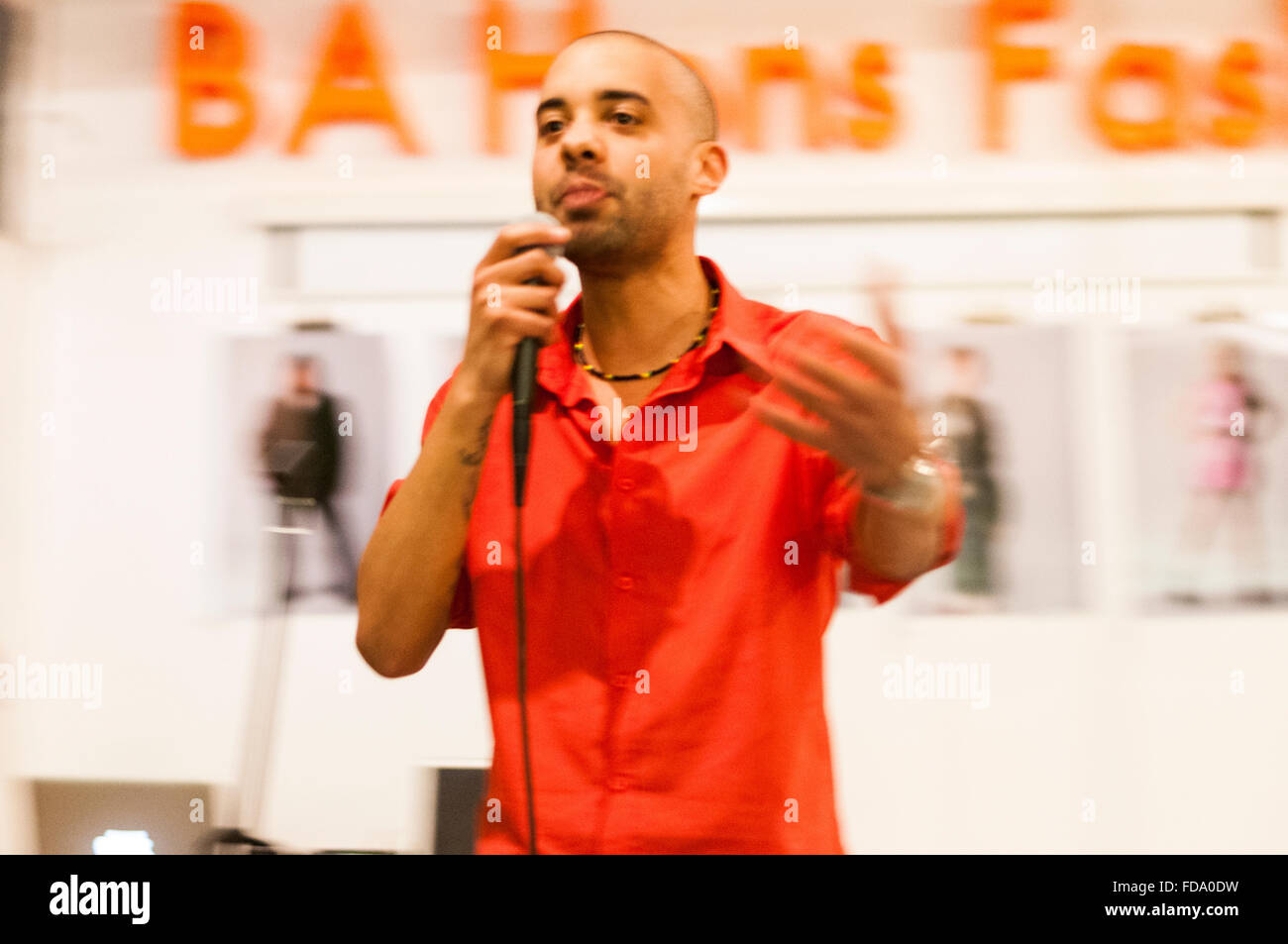 London comedian Sam Smedley performs a set in The Waiting Room ...