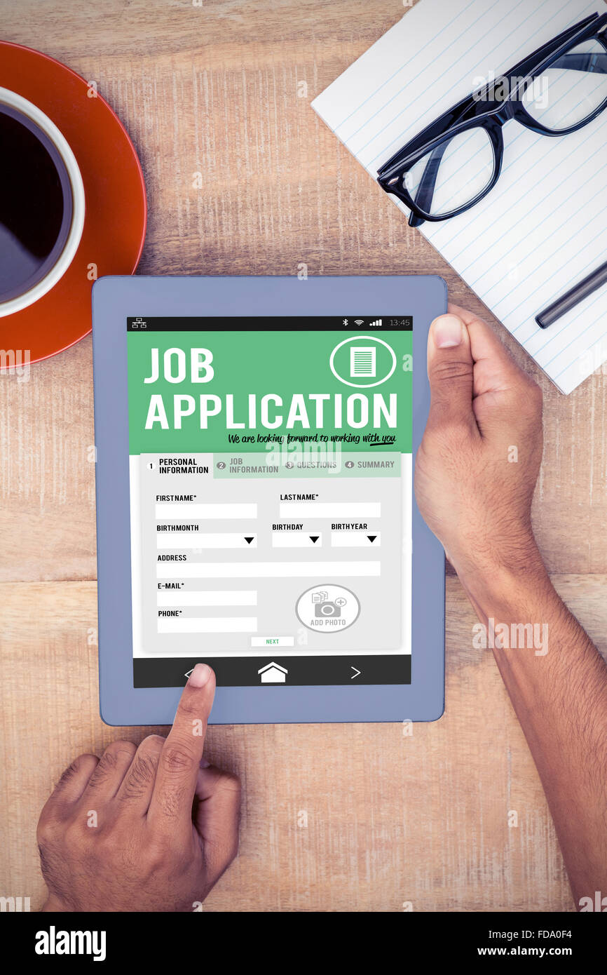 Composite image of job application on smartphone Stock Photo - Alamy