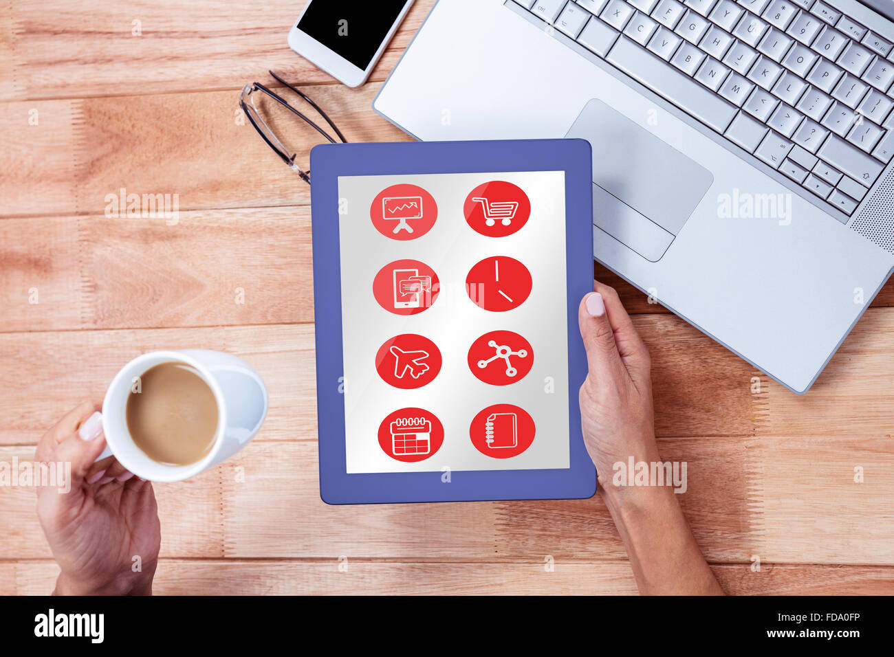 Composite image of telephone apps icons Stock Photo - Alamy