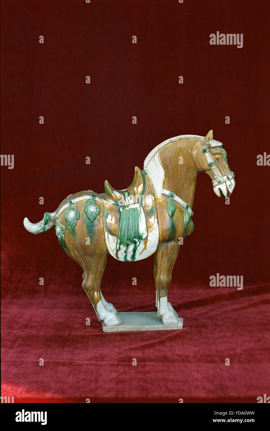 Tri-coloured Glazed Pottery of the Tang Dynasty Henan Province Stock ...