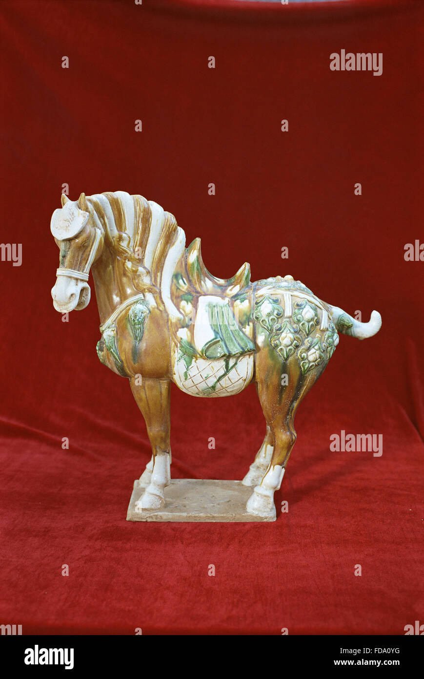 Tri-coloured Glazed Pottery of the Tang Dynasty Henan Province Stock ...