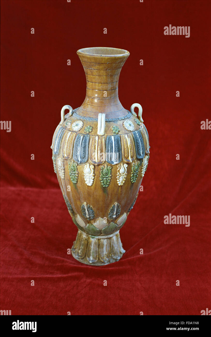 Tri-coloured Glazed Pottery of the Tang Dynasty Henan Province Stock ...