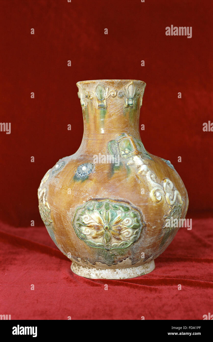 Tri-coloured Glazed Pottery of the Tang Dynasty Henan Province Stock ...