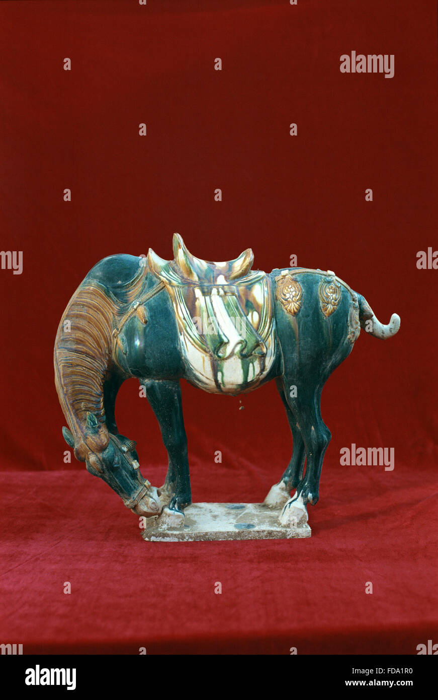 Tri-coloured Glazed Pottery of the Tang Dynasty Henan Province Stock ...