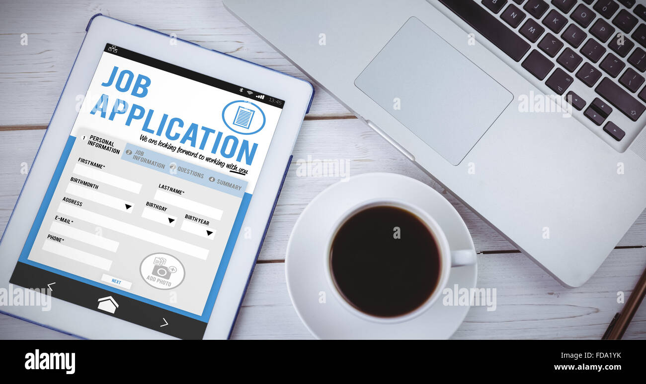 Composite image of telephone job application app Stock Photo - Alamy