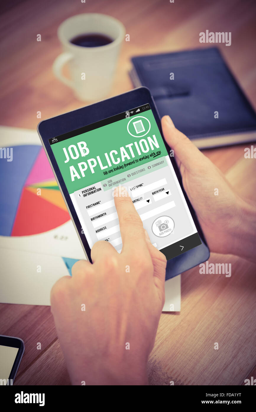 Composite image of job application on smartphone Stock Photo - Alamy