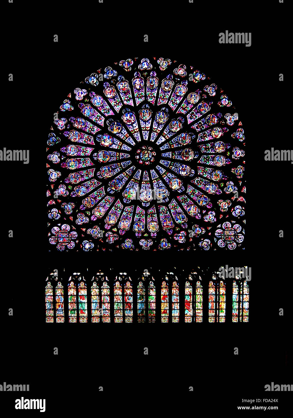 Rose window, Notre Dame Stock Photo - Alamy