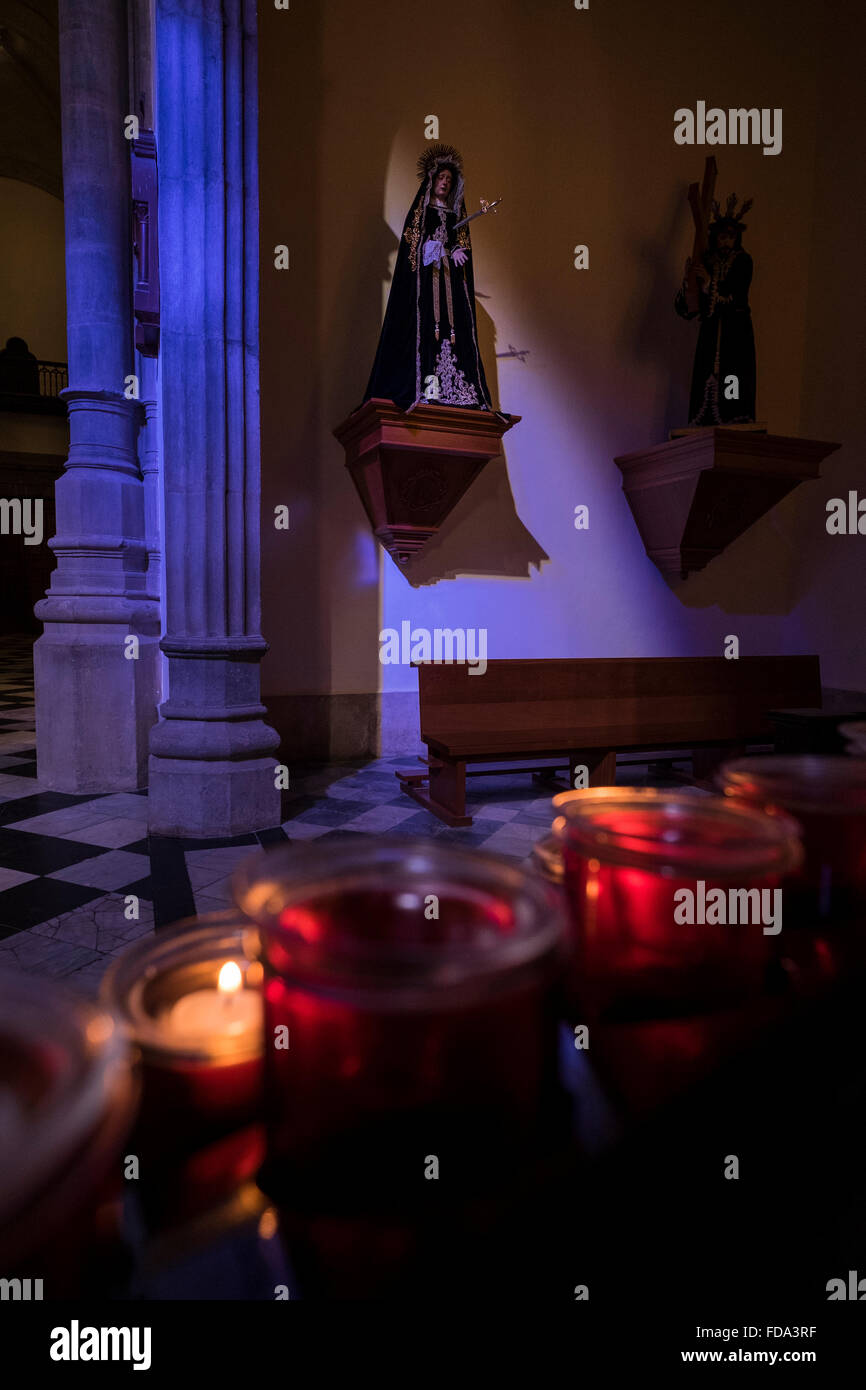 Statue of the virgin Mary with a sword piercing through her heart in ...