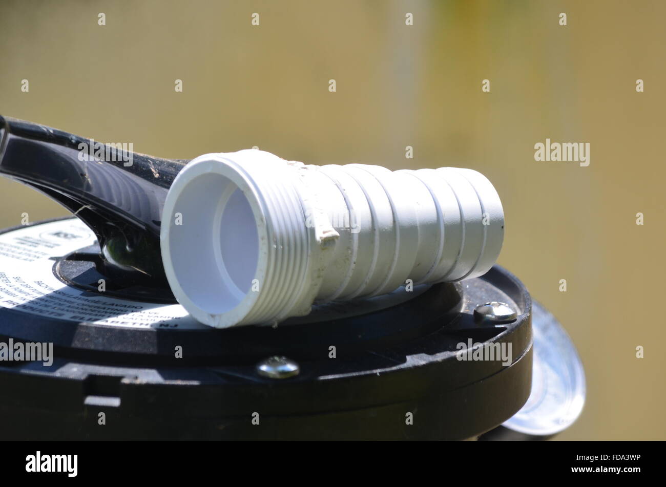 Plastic fitting for a pool filter Stock Photo - Alamy