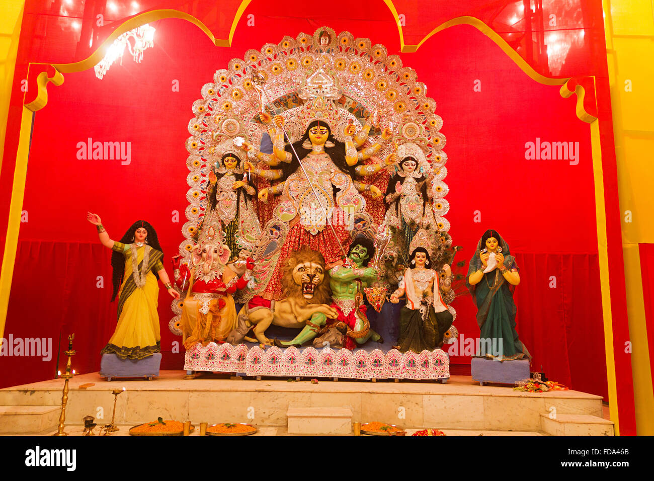 Durga Puja God Statues Temple Nobody Stock Photo - Alamy