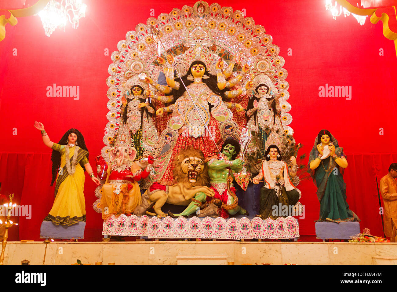 Durga Puja God Statues Temple Nobody Stock Photo - Alamy