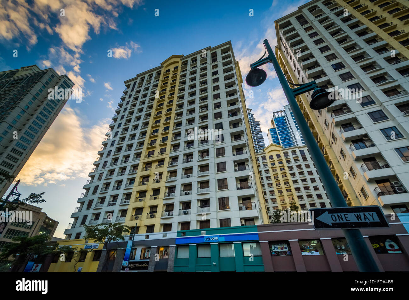 Modern skyscrapers at Bonifacio Global City at sunset, in Taguig, Metro Manila, The Philippines ...