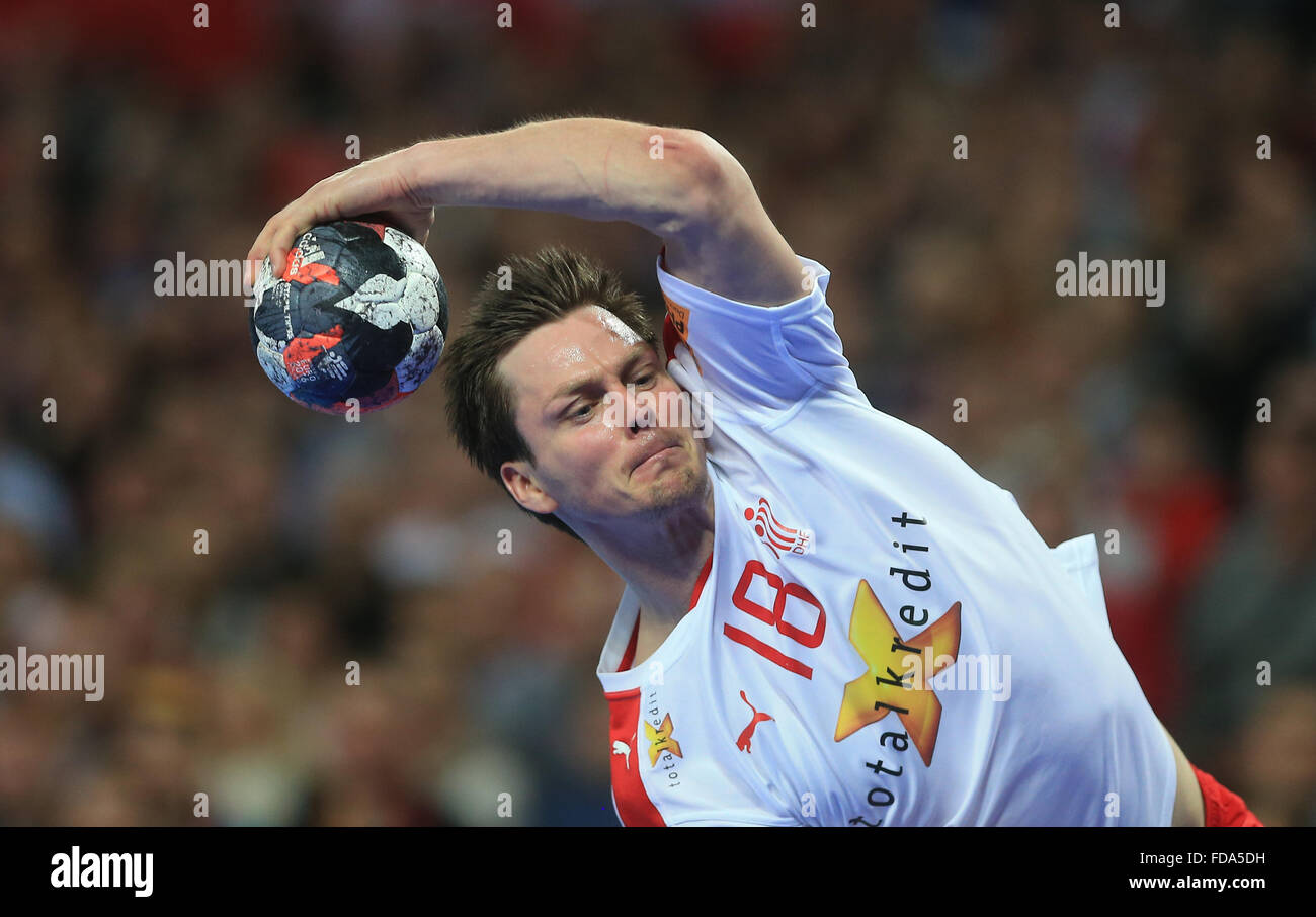 Denmark's Hans Lindberg in action during the 2016 Men's European ...