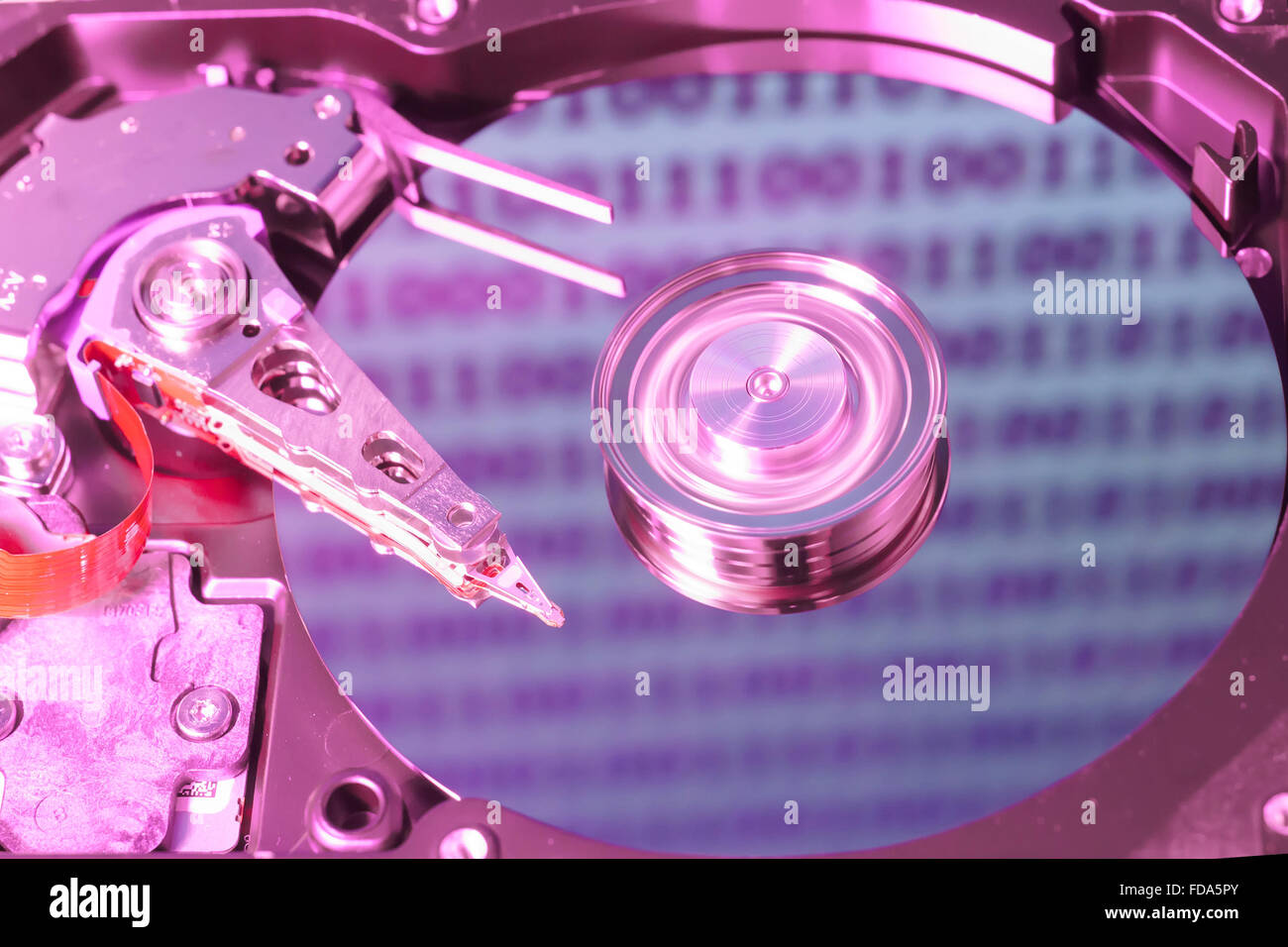 Computer disk drive, digits reflects on surface Stock Photo - Alamy