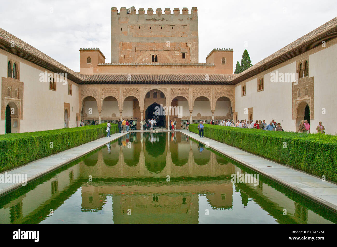 GRANADA ANDALUCIA SPAIN THE ALHAMBRA INTERIOR COURTYARD POOL WITH ...