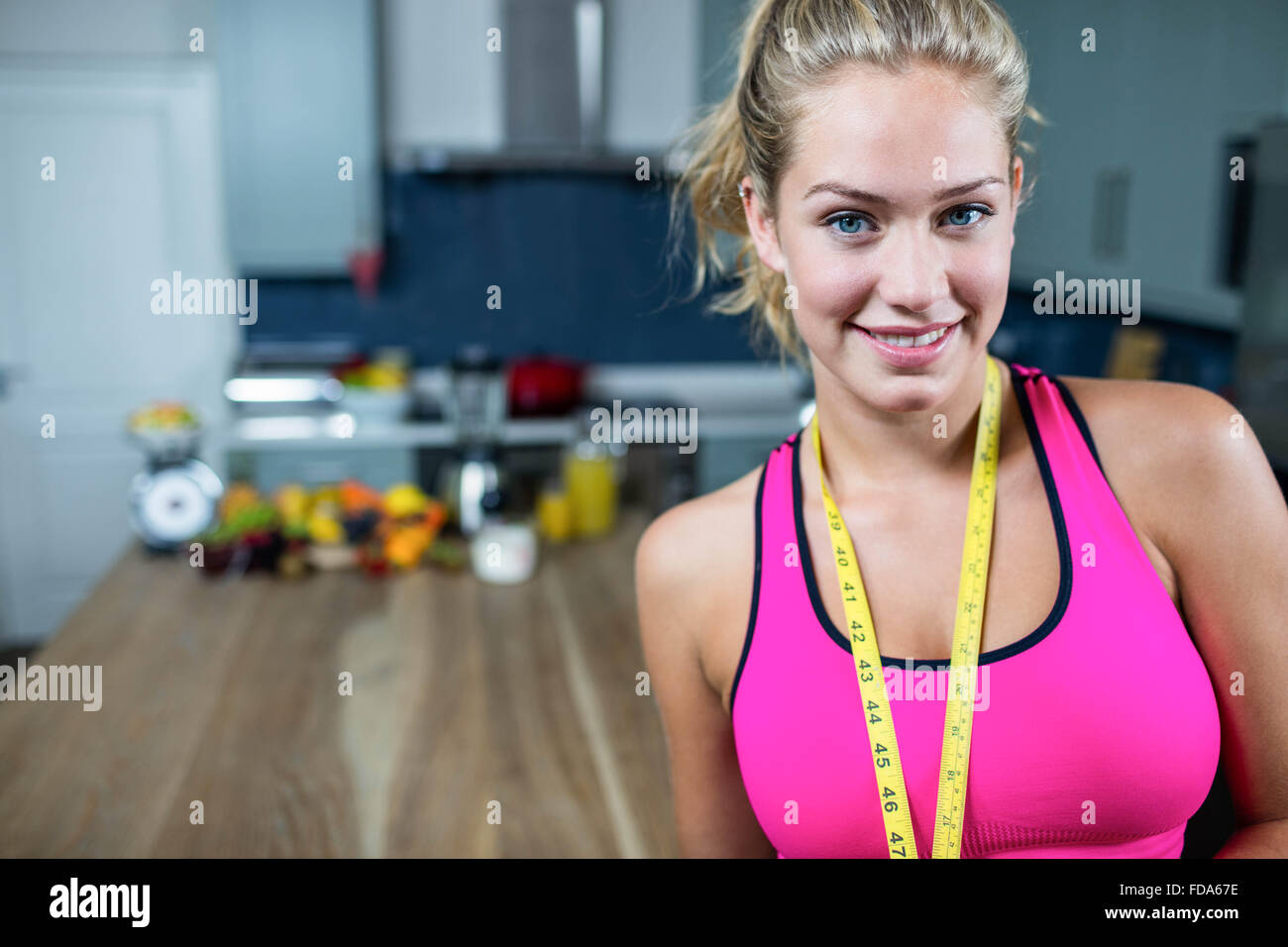 Fit woman wearing sport bra Stock Photo - Alamy