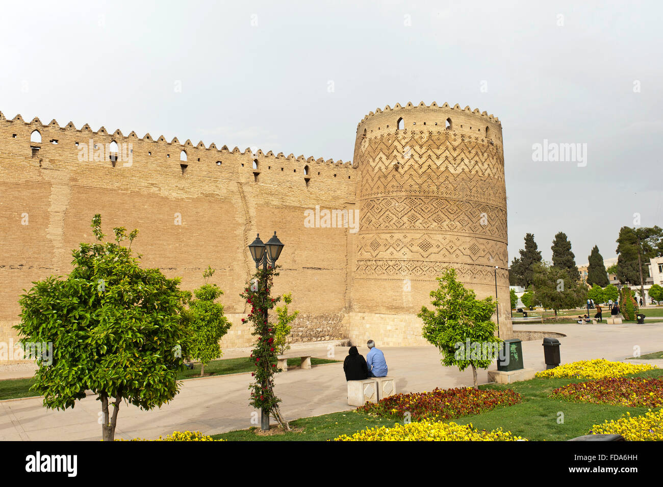 Decorated tower, Arg of Karim Khan, Shiraz, Fars Province, Iran Stock ...