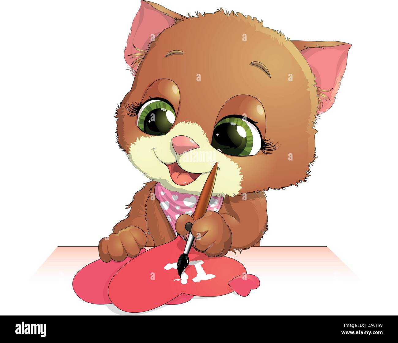 cute kitten draws Stock Vector Image & Art - Alamy