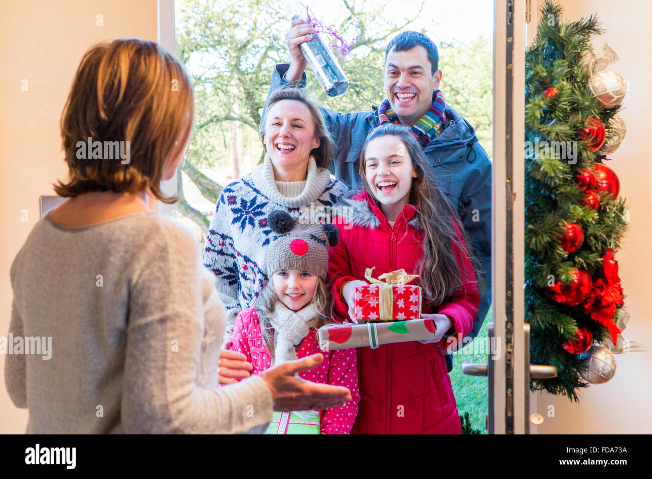 Delivering presents horizontal hi-res stock photography and images - Alamy
