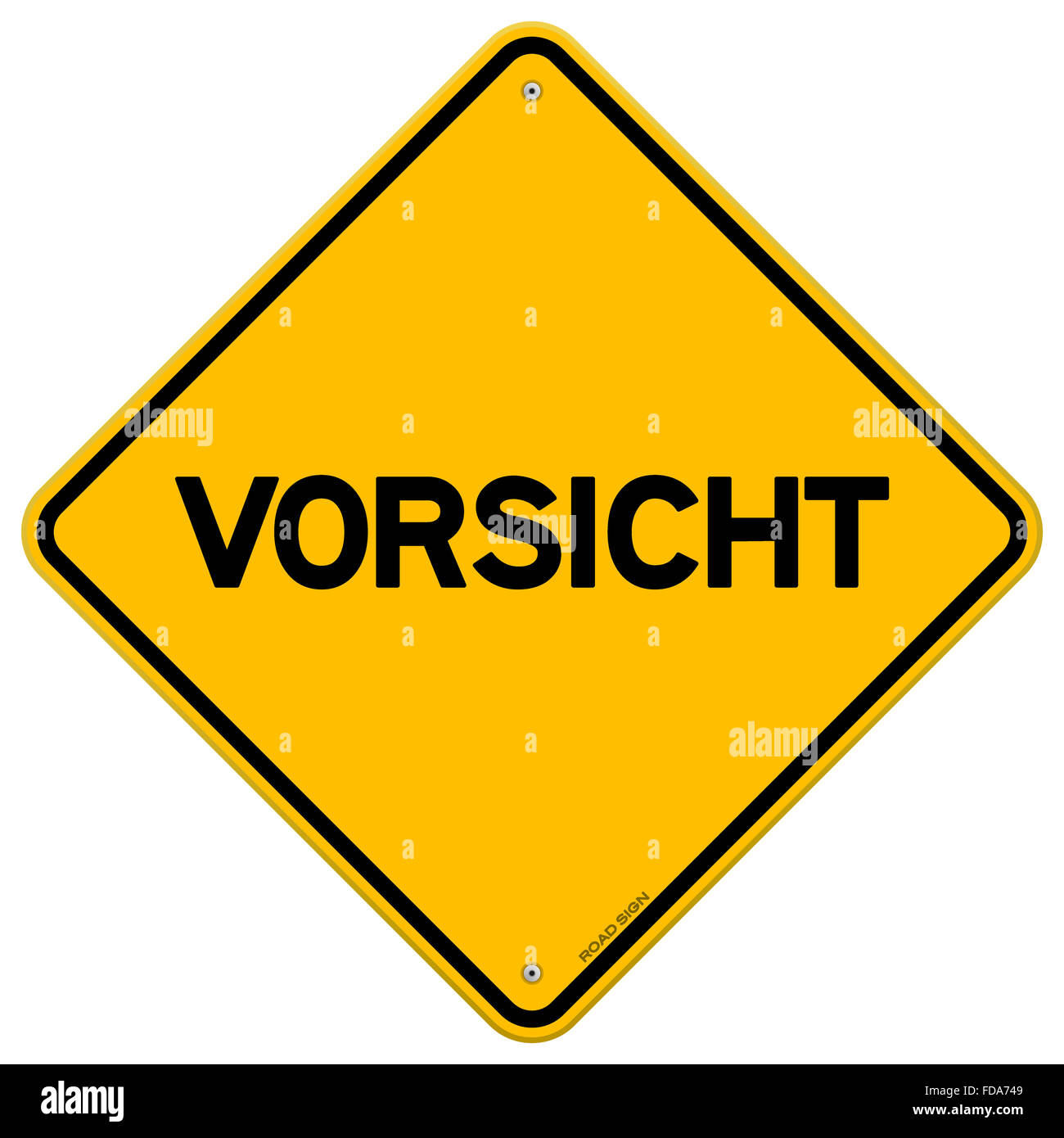 Isolated single vorsicht sign Stock Photo - Alamy