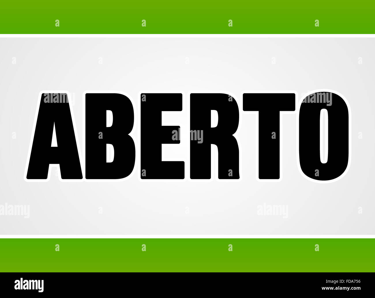 Aberto sign in white and green Stock Photo - Alamy