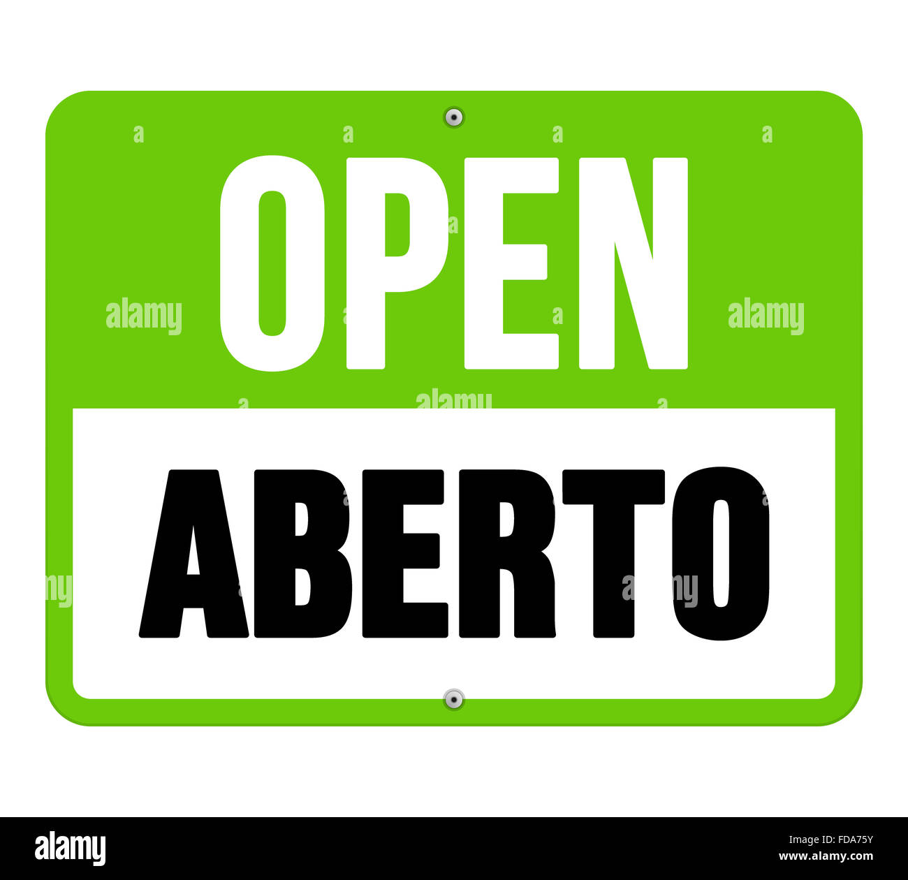 Aberto sign in black and green Stock Photo - Alamy