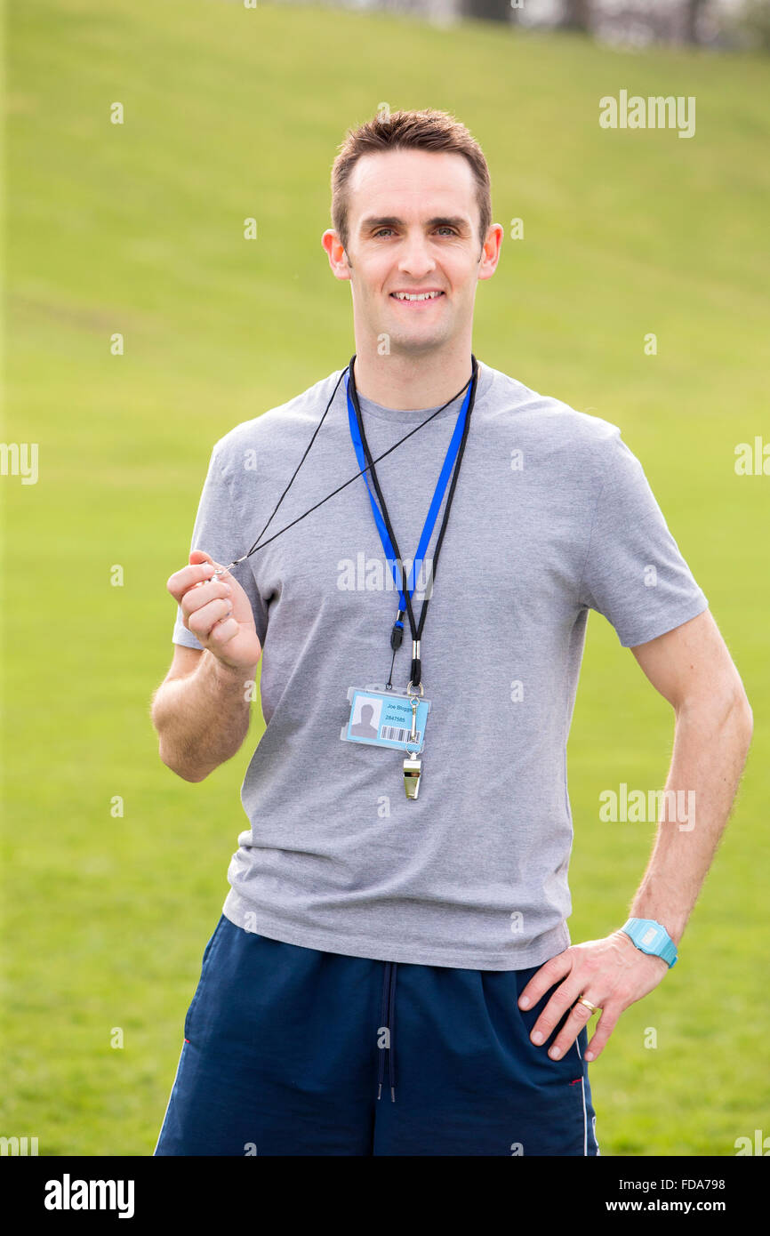 Male sports whistle portrait hi-res stock photography and images - Alamy