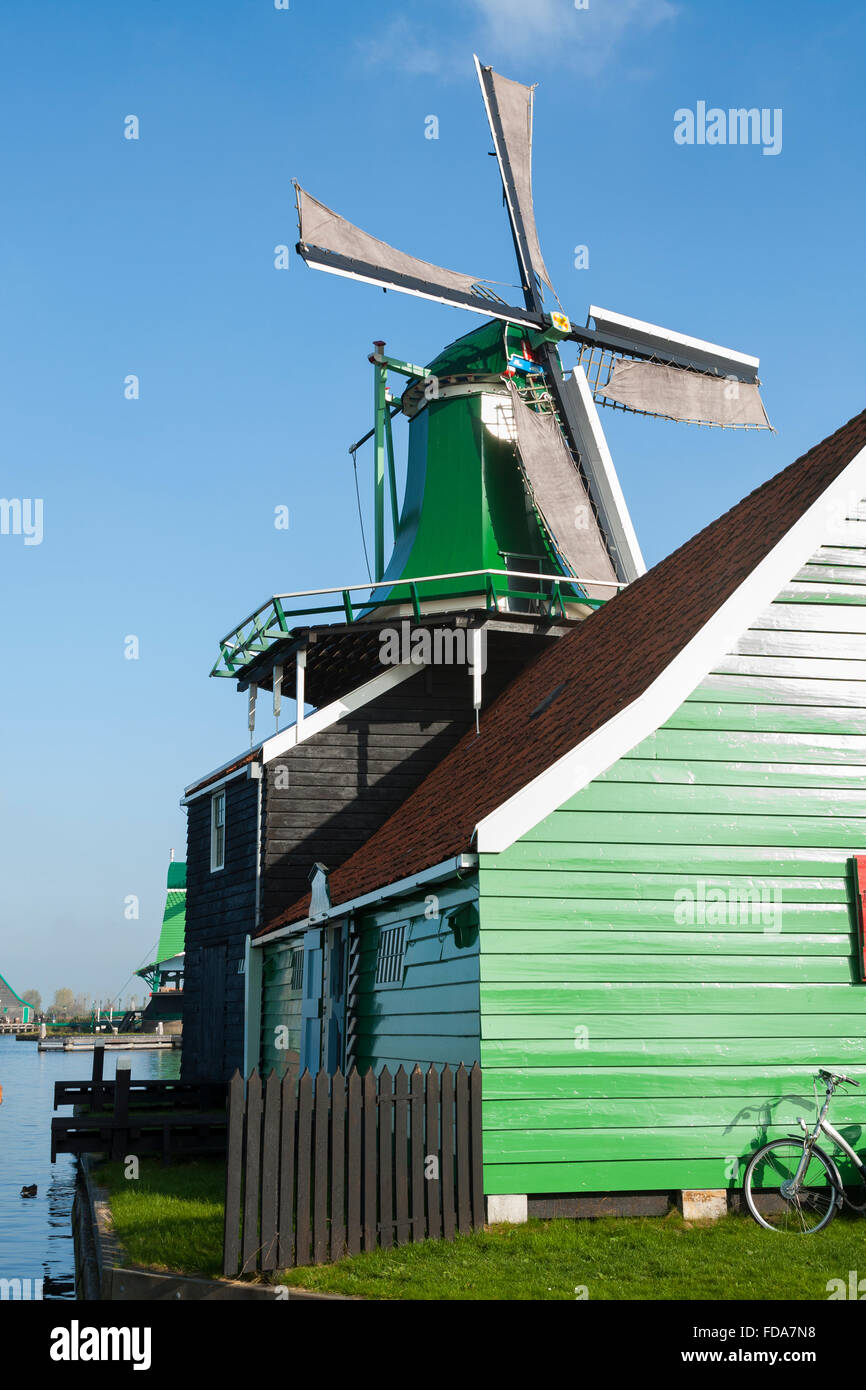 Green 'Windmill De Huisman' spice working wind mill, which grind ...