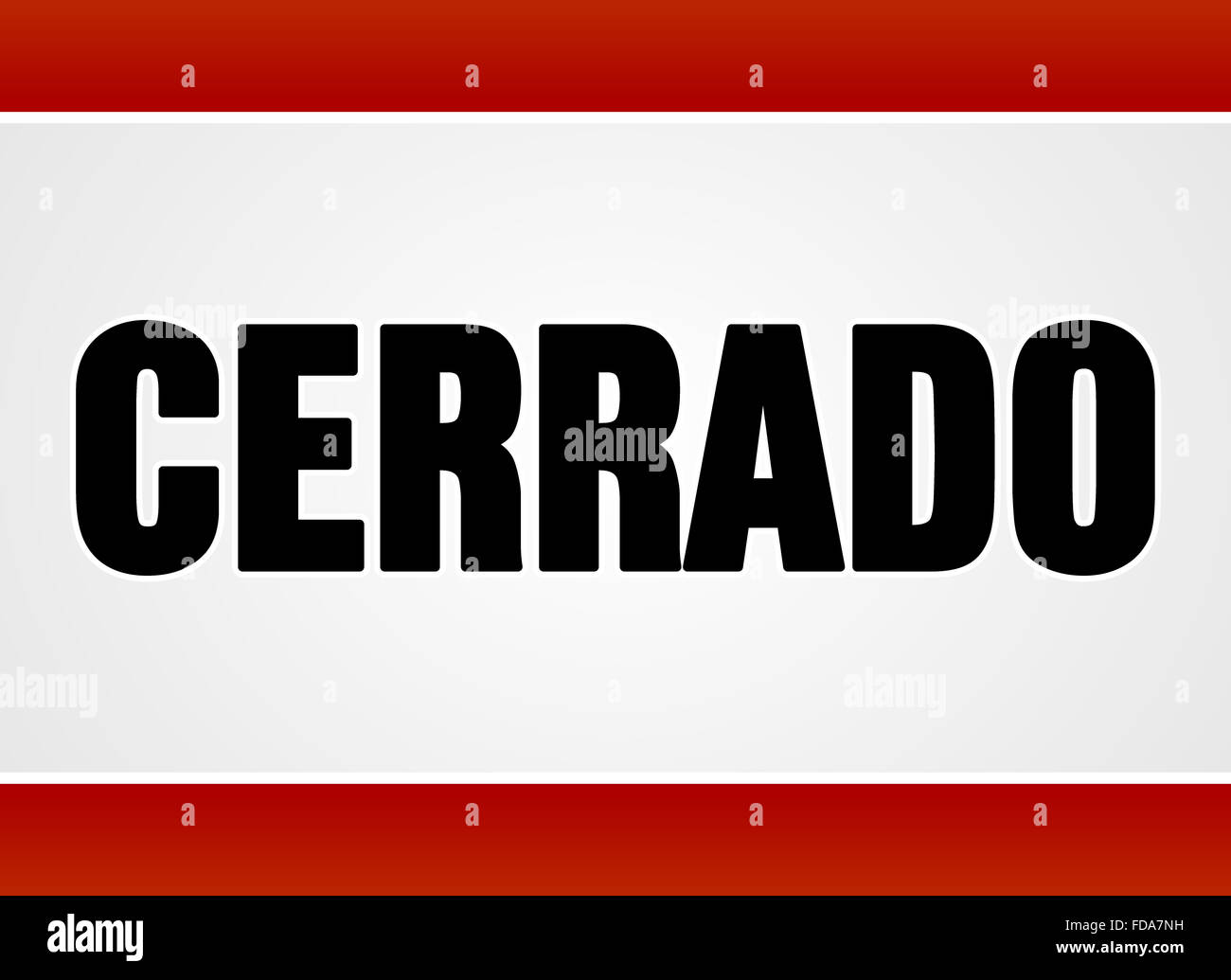 Cerrado sign over white and red Stock Photo - Alamy