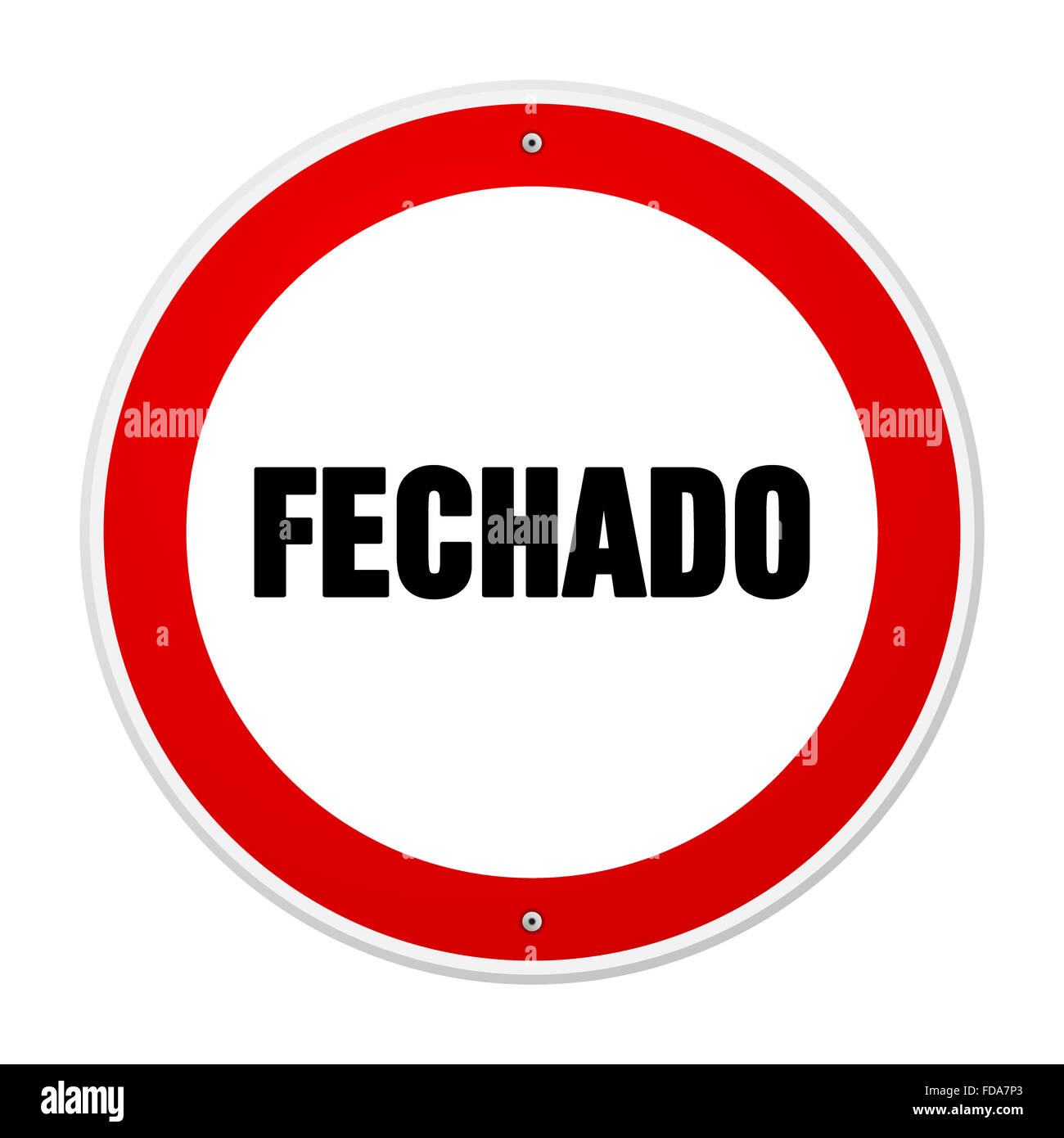 Red and white circular fechado sign Stock Photo - Alamy