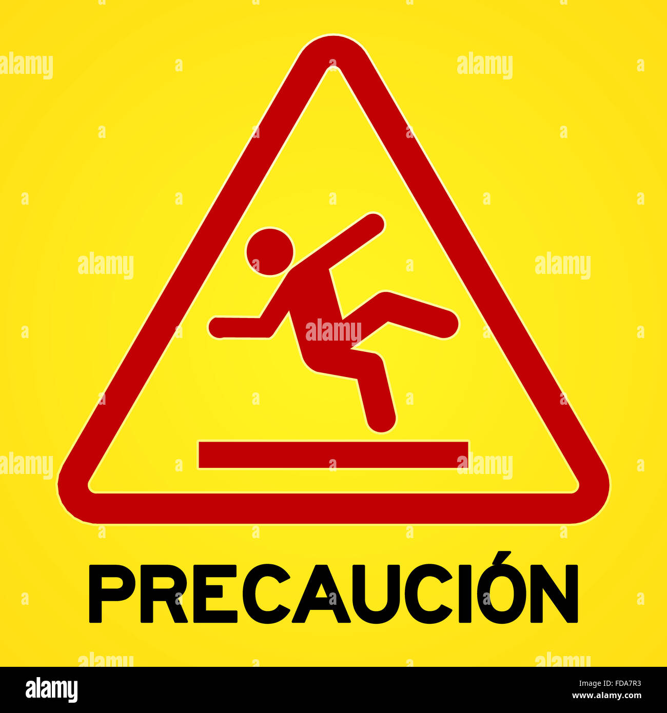 Yellow and red precaucion symbol Stock Photo - Alamy