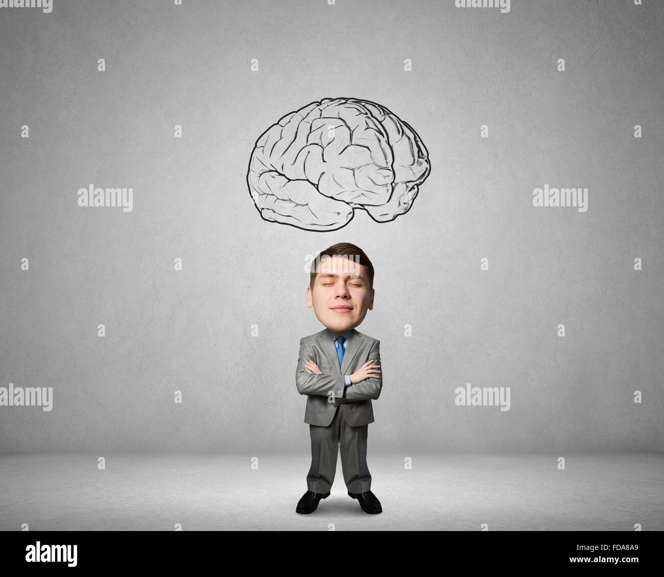 Cartoon man big brain thought hi-res stock photography and images - Alamy