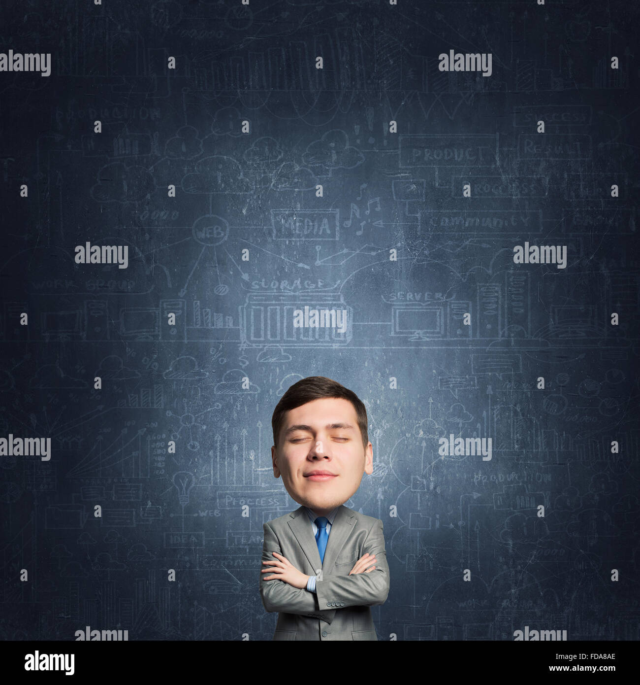 Cartoon man big brain hi-res stock photography and images - Alamy