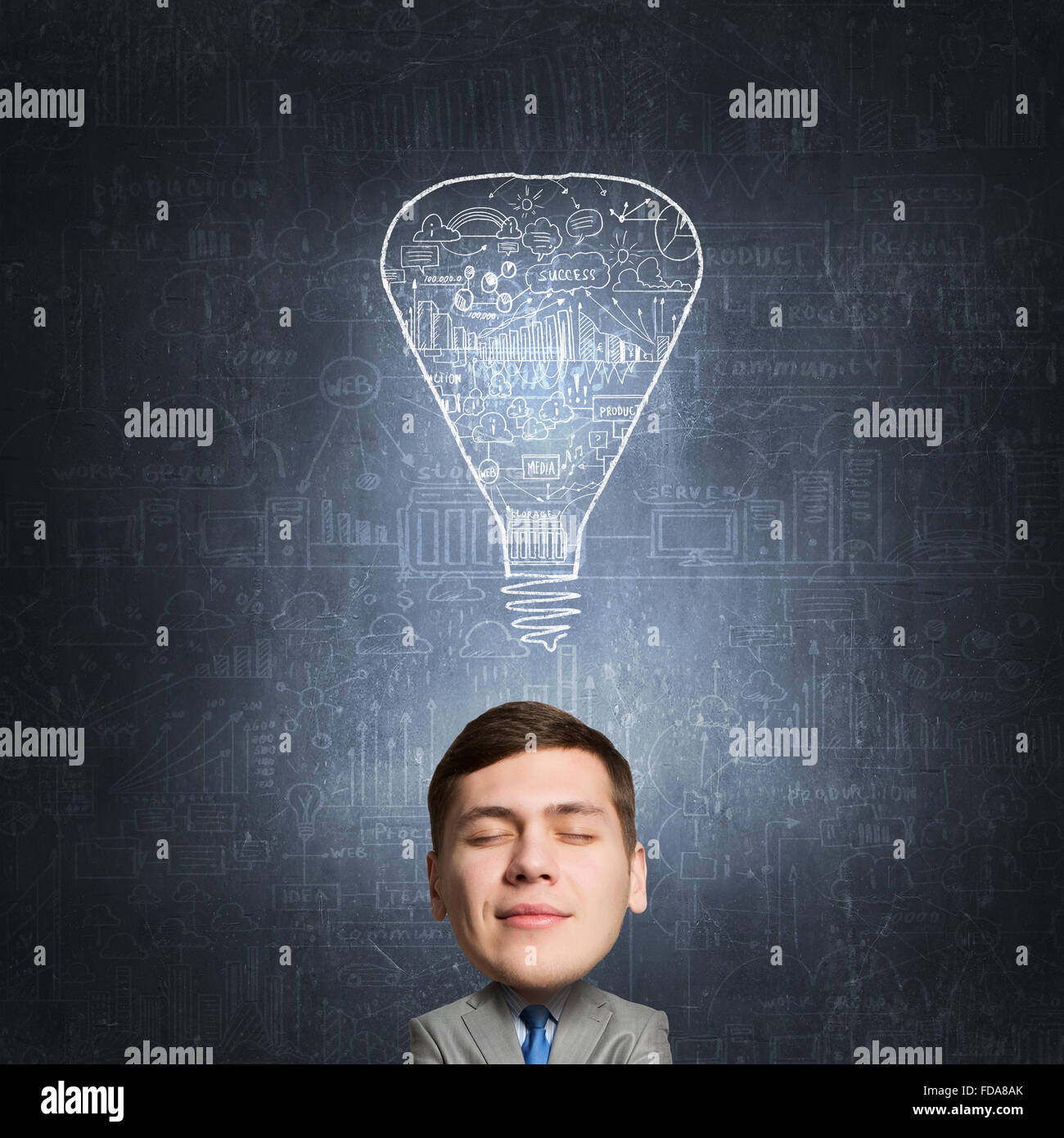 Cartoon man big brain thought hi-res stock photography and images - Alamy