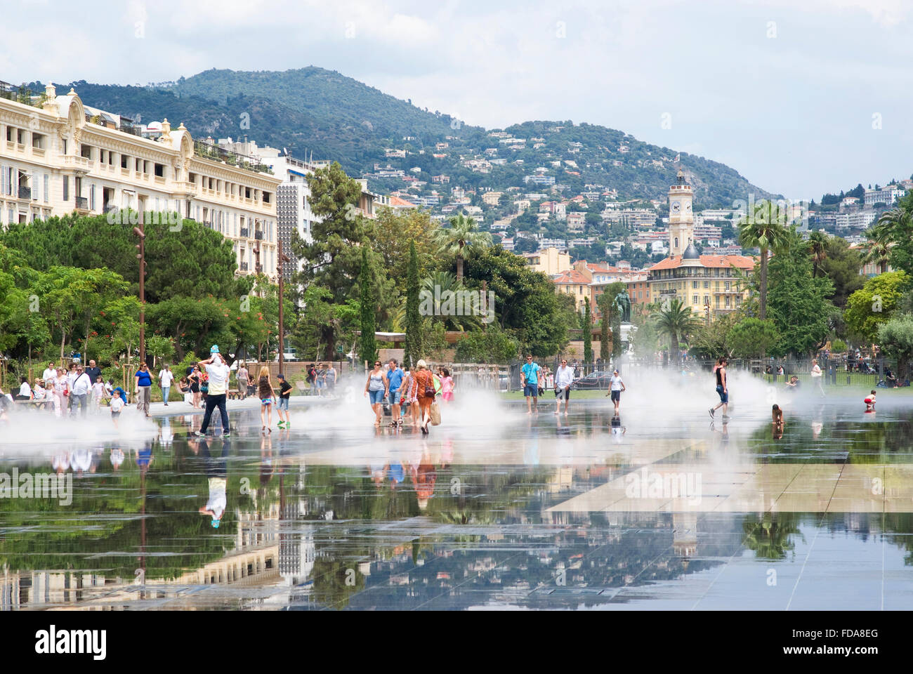Fountains in Promenade du Paillon in Nice, France Stock Photo - Alamy