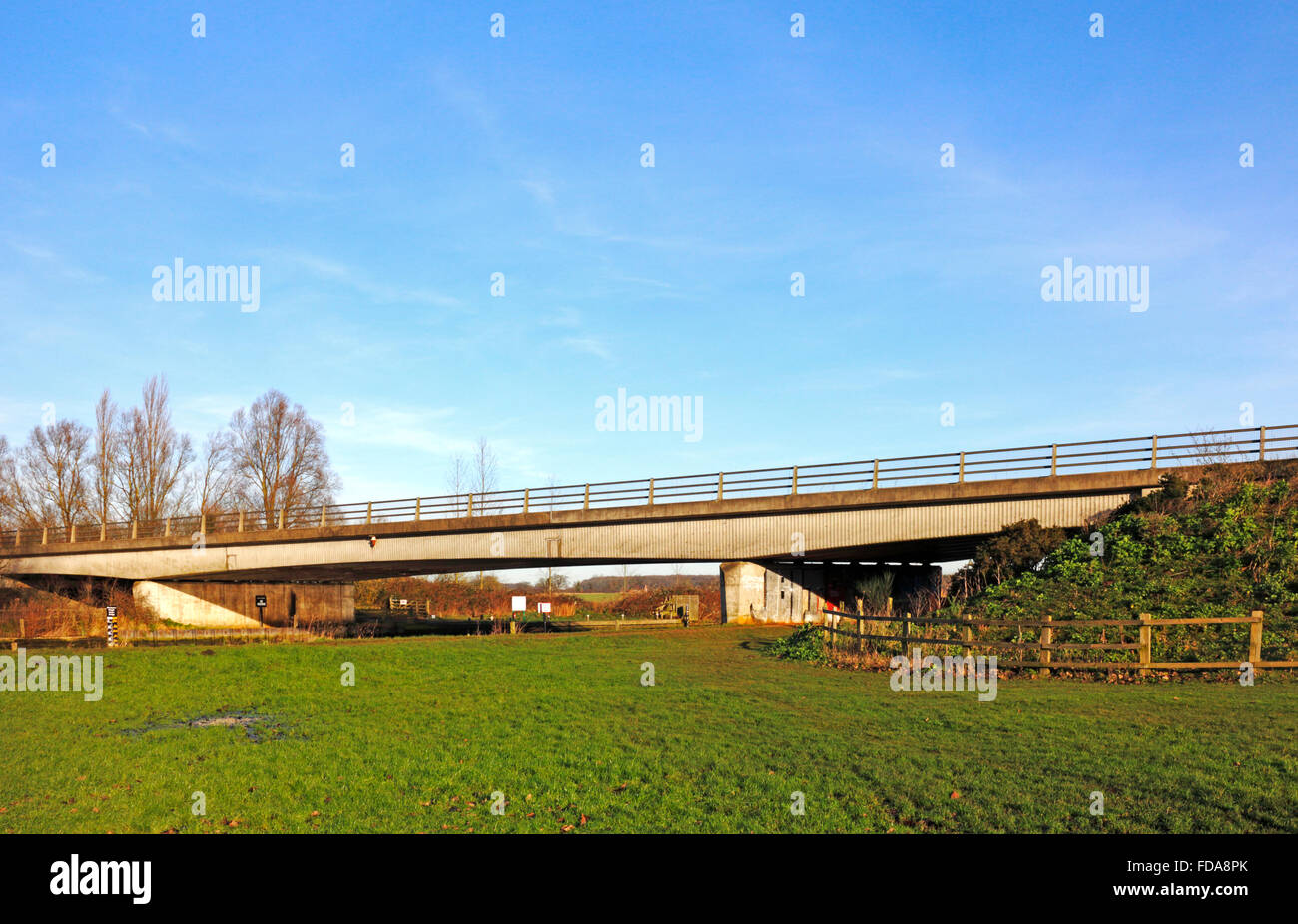 A view of the new A146 road bridge crossing the River Waveney at ...