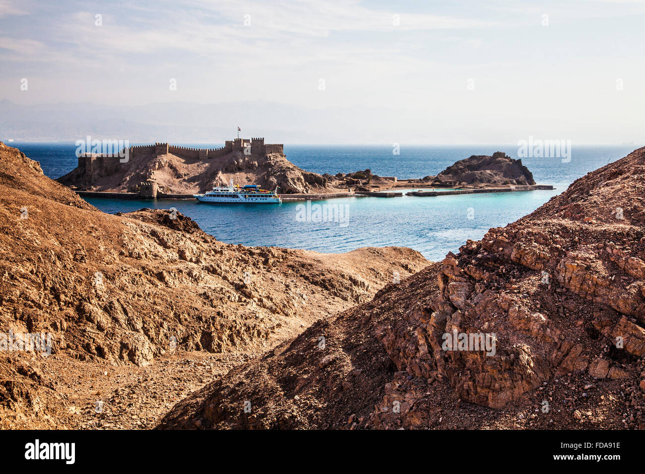 The Crusaders' citadel on Pharaoh's Island in Taba on the Sinai ...