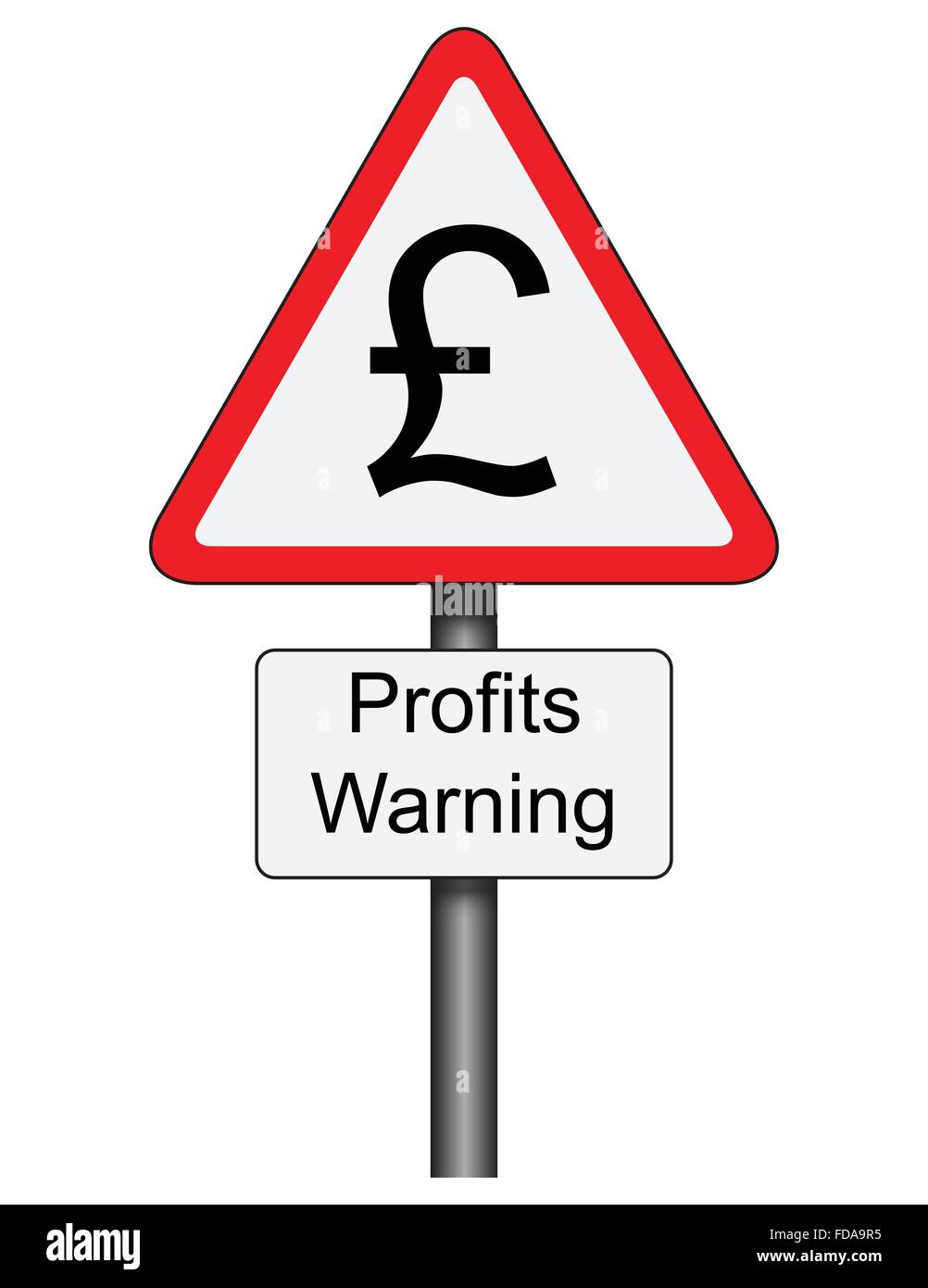 Road traffic sign with profits warning in vector format. Red triangular ...