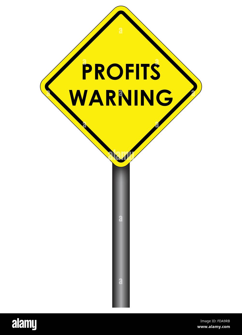 US style yellow traffic sign with Profit Warning legend. Vector format ...