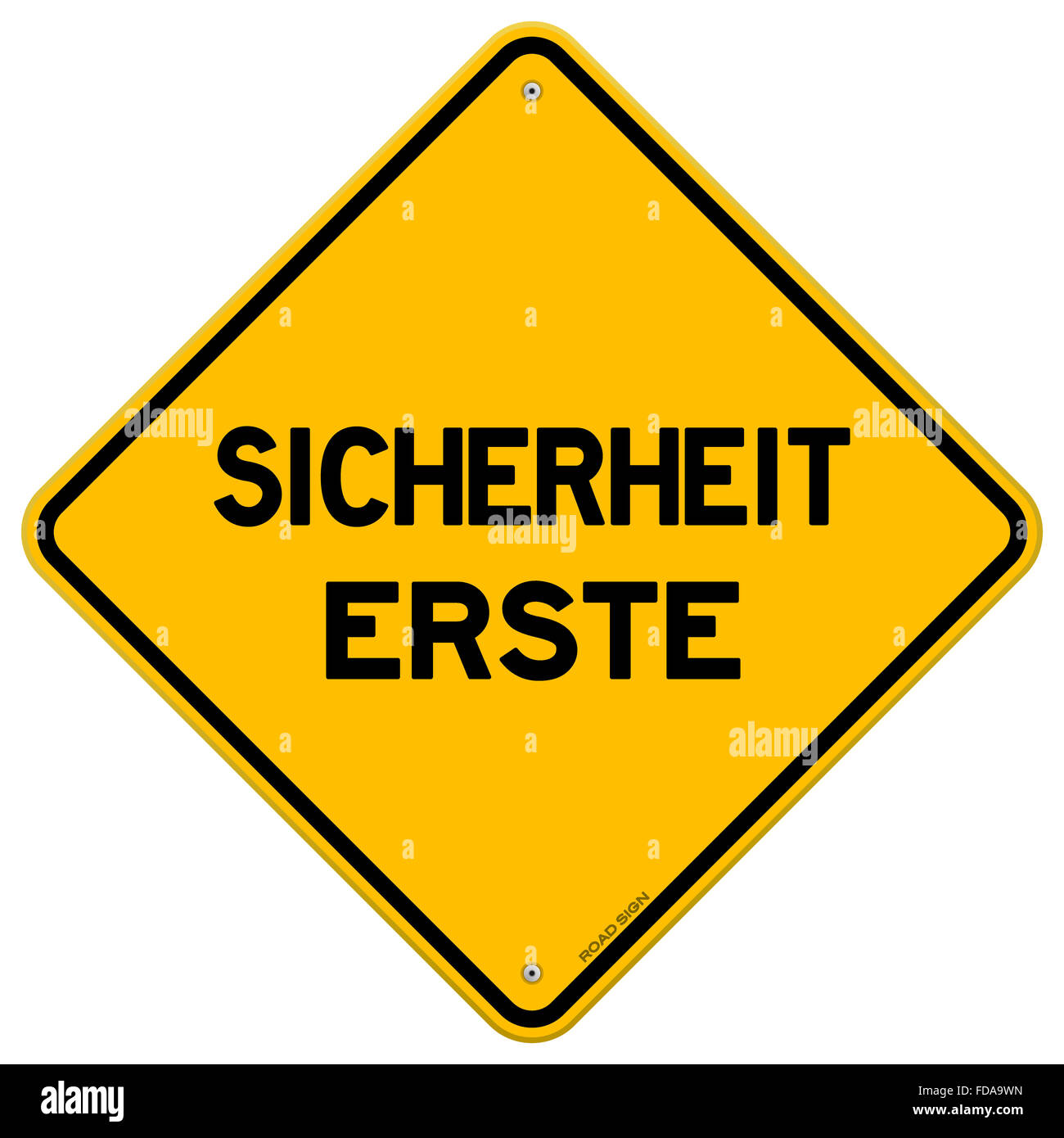 Safety first yellow sign hi-res stock photography and images - Alamy