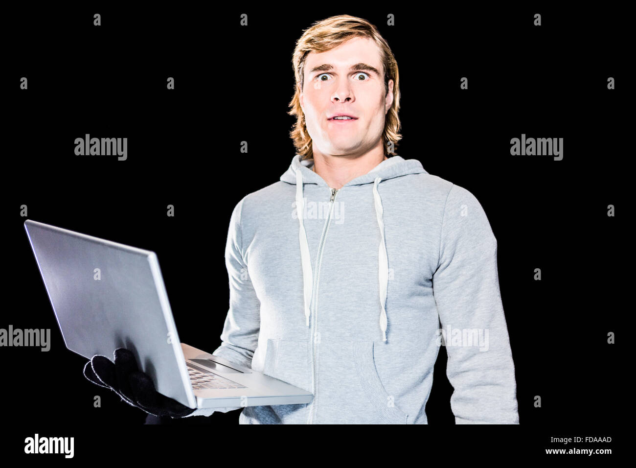 Surprised hipster man staring at camera Stock Photo - Alamy