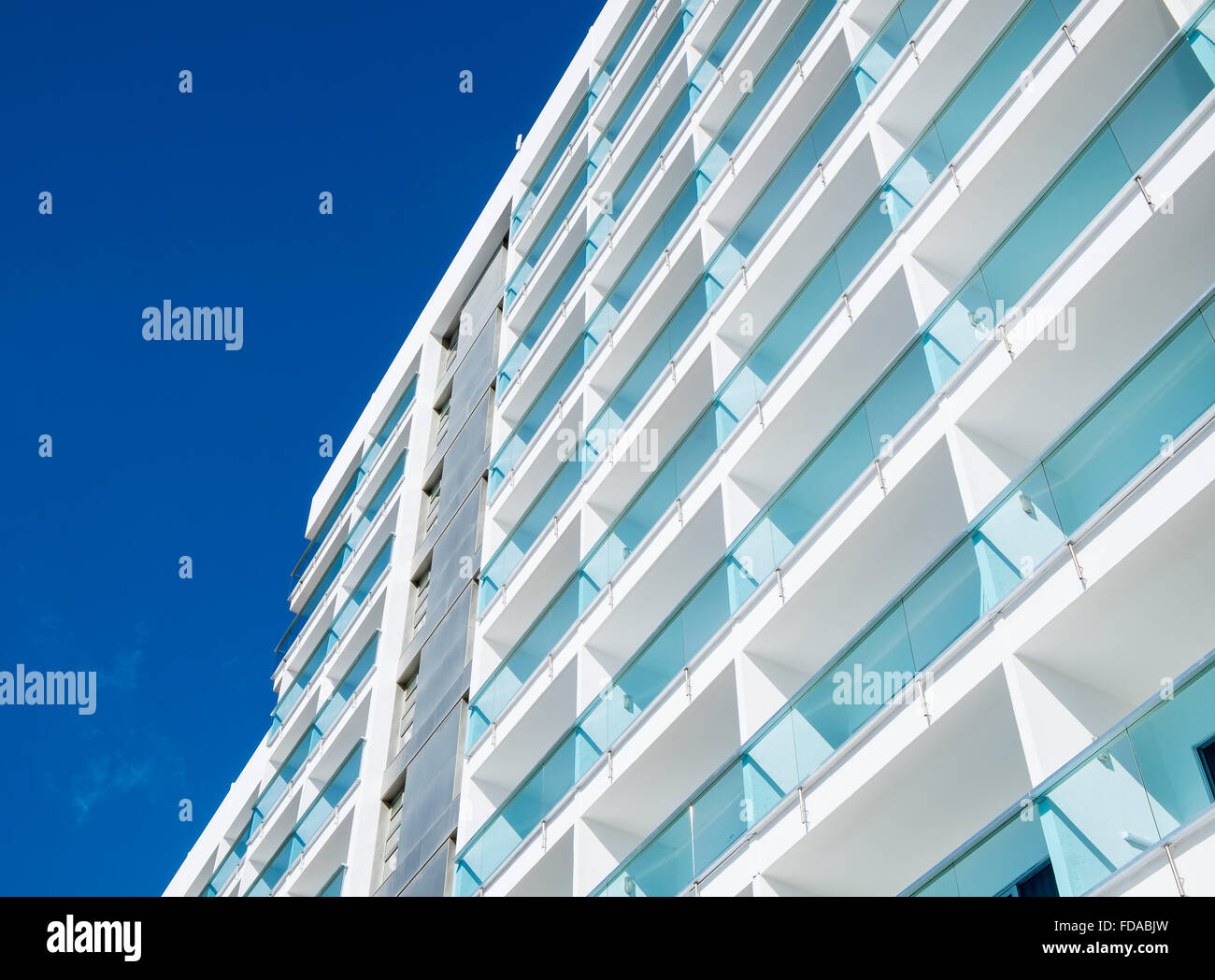 Balconies on hotel building, Tenerife Stock Photo - Alamy