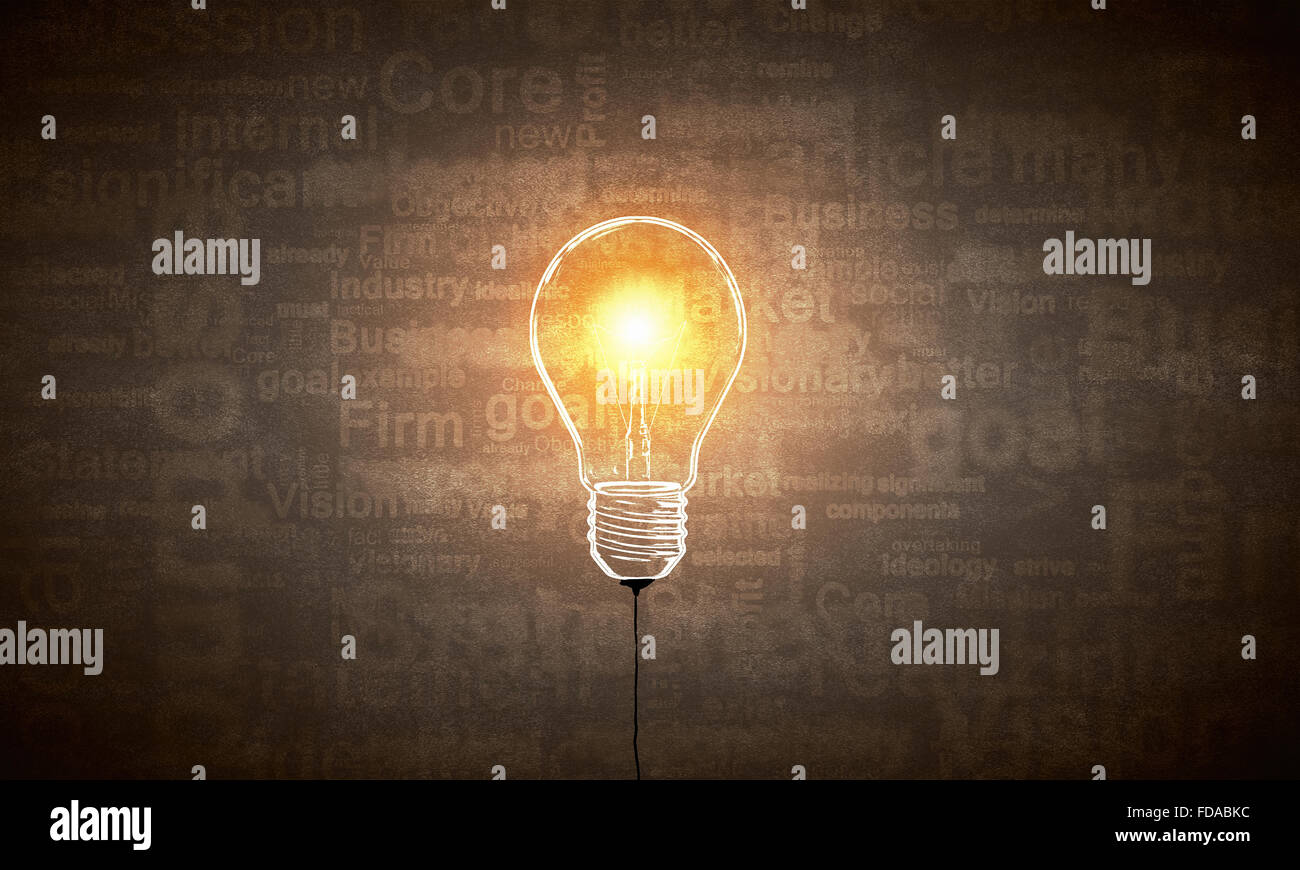 Glowing inverted light bulb on dark background Stock Photo - Alamy