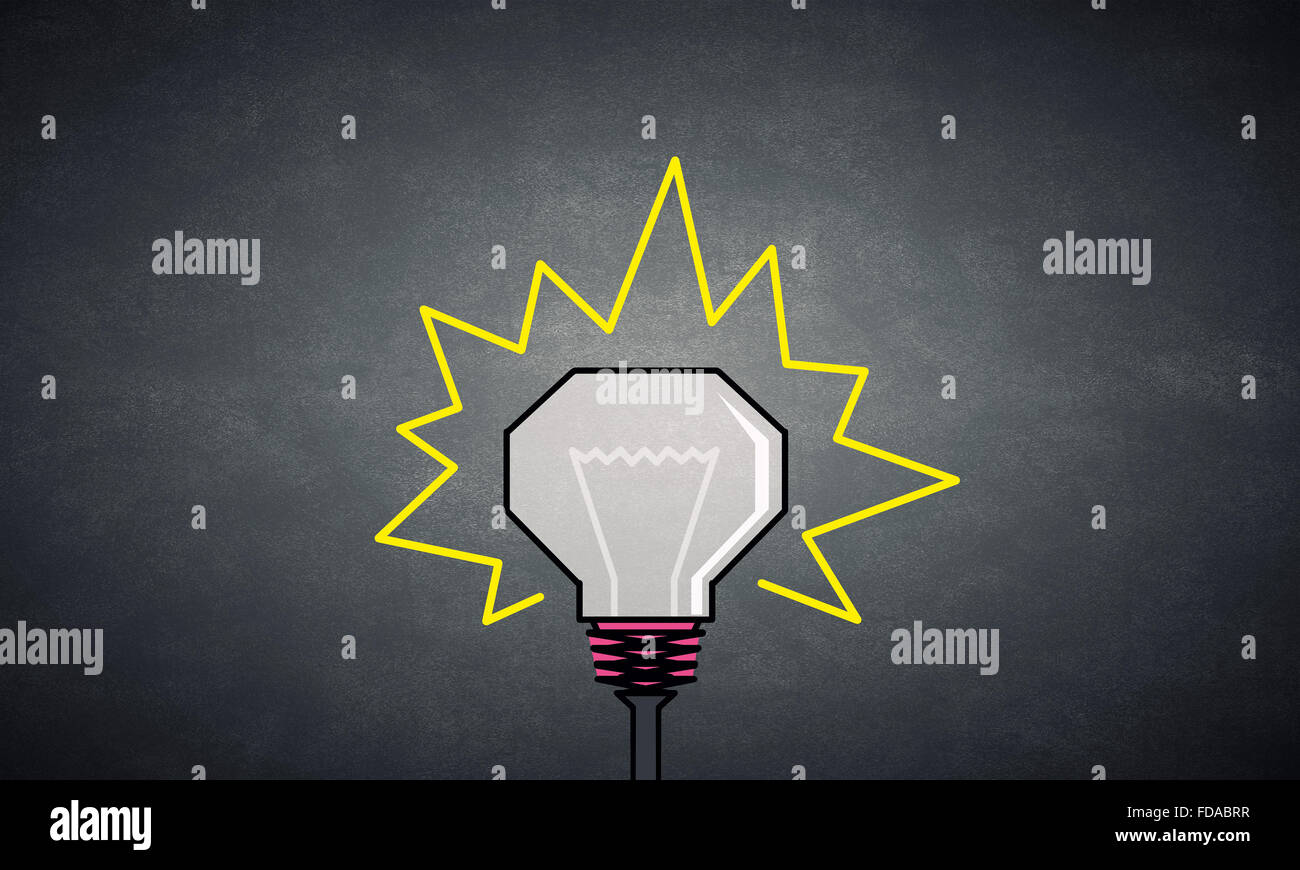 Glowing inverted light bulb on dark background Stock Photo - Alamy