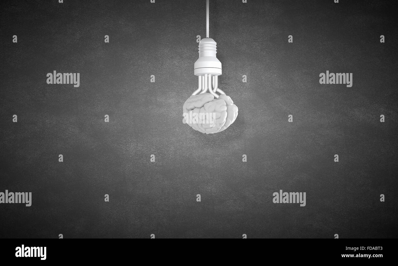 Glowing light bulb on dark background hanging from above Stock Photo ...
